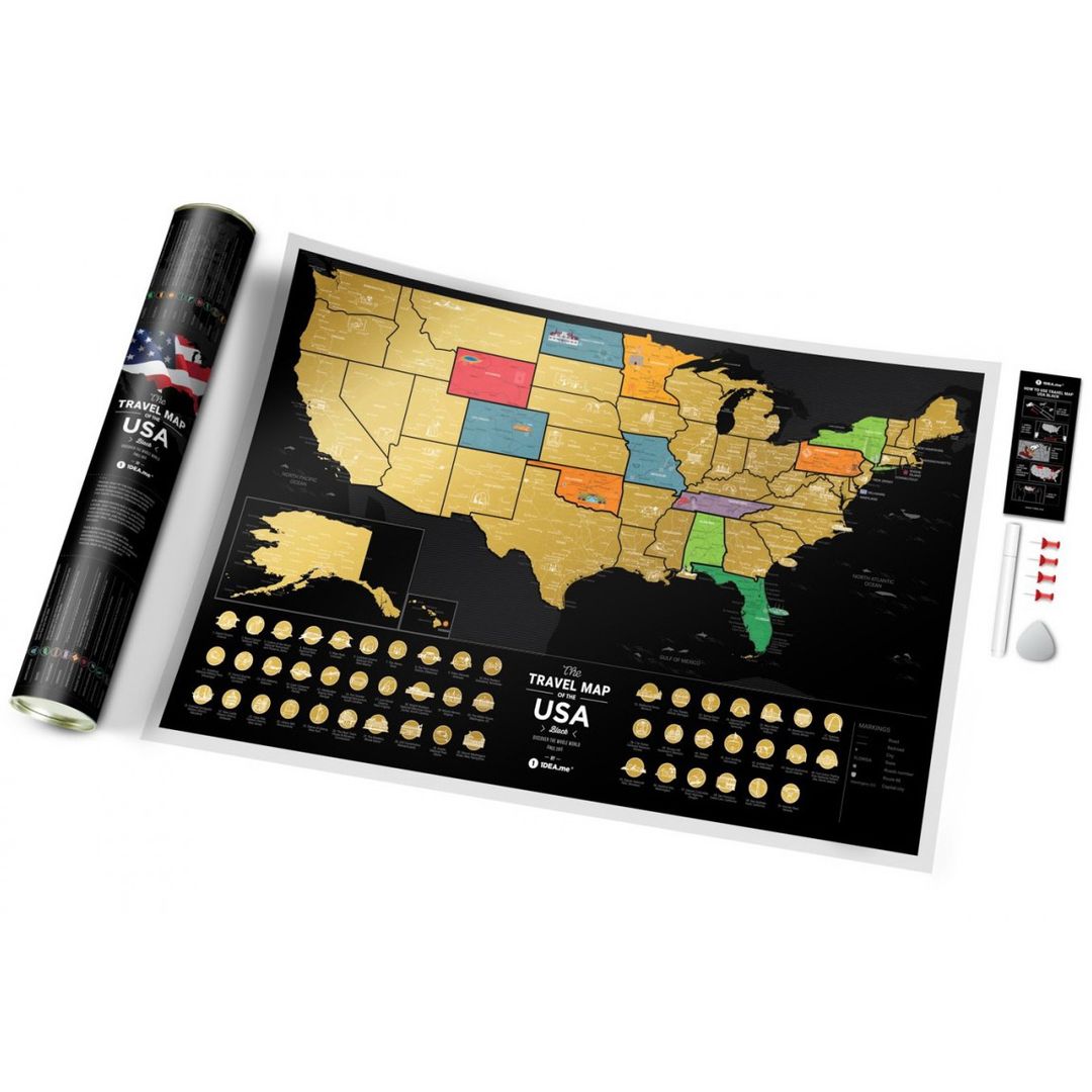 Скретч-карта США Travel Map USA Black (1DEA.ME) купить по цене 1 620 ...